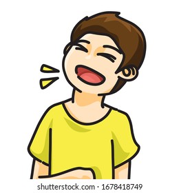 Outline Design Man Laughing Vector Illustration Stock Vector (Royalty ...