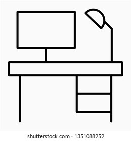 Outline Desk Vector Icon Stock Vector (Royalty Free) 1351088252 ...