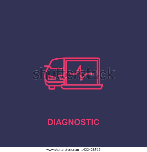 Outline Diagnostic Icondiagnostic Vector Illustration Symbol Stock ...