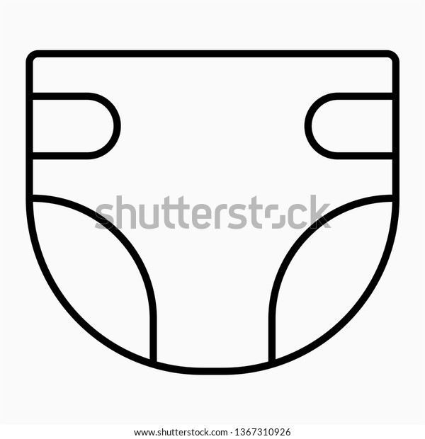 Outline Diaper Vector Icon Stock Vector (Royalty Free) 1367310926 ...
