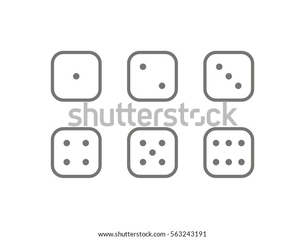 Outline Dice All Sides Isolated On Stock Vector (Royalty Free) 563243191