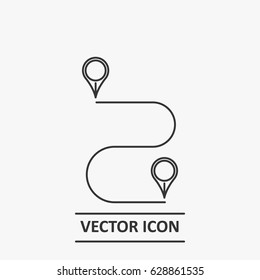 Outline Distance Icon Illustration Vector Symbol Stock Vector (Royalty ...