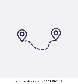 Outline Distance Icon Illustrationvector Location Sign Stock Vector ...