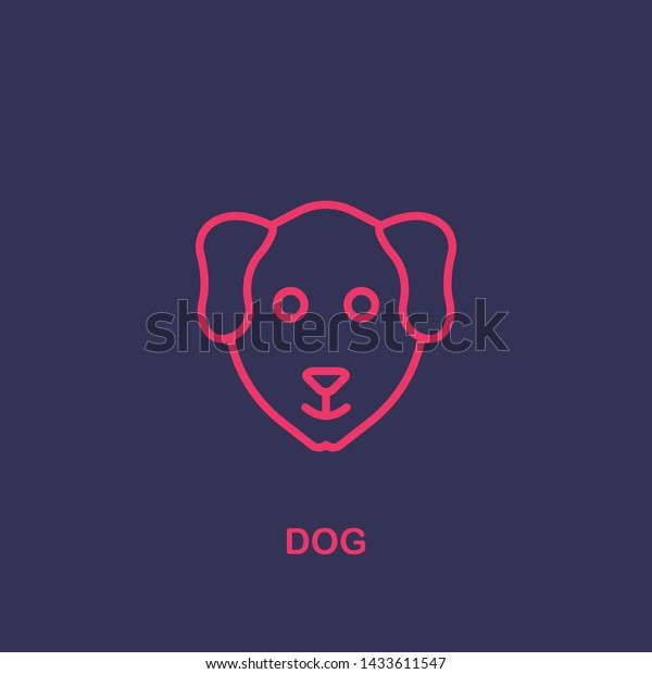 Outline Dog Icon Vector Illustration Symbol Stock Vector (Royalty Free ...