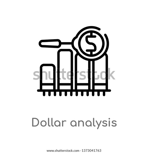 Outline Dollar Analysis Bars Chart Vector Stock Vector Royalty Free 1373041763 Shutterstock