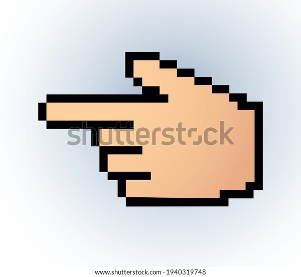 Outline Draw Palm Arm Stick Index Stock Vector (Royalty Free ...