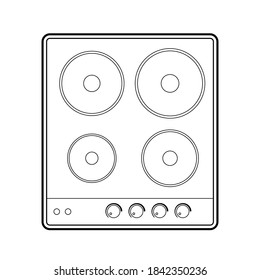 Outline Drawing Electric Hob Turned On Stock Vector (Royalty Free ...