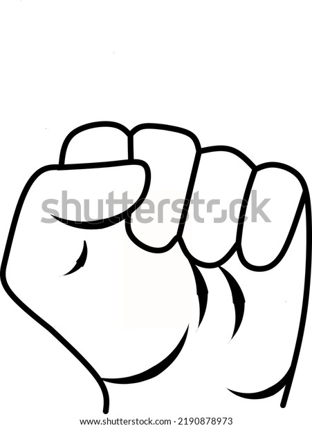 Outline Drawing Hand Fist Vector Design Stock Vector (Royalty Free ...