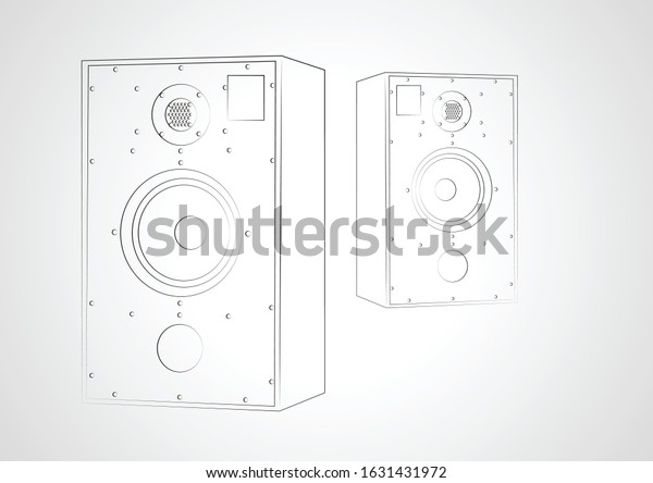 Outline Drawing Home Speaker System Stock Vector (Royalty Free ...