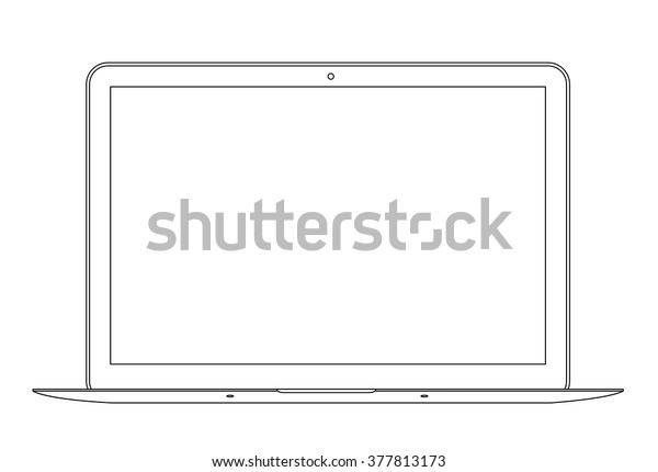 Outline Drawing Laptop Elegant Thin Line Stock Vector (Royalty Free ...