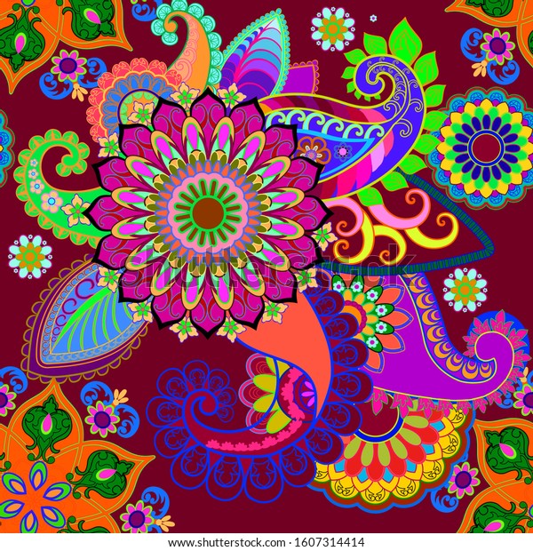 Outline Drawing Oriental Patterns Beautiful Design Stock Vector ...
