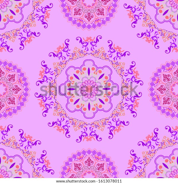 Outline Drawing Oriental Patterns Beautiful Design Stock Vector ...