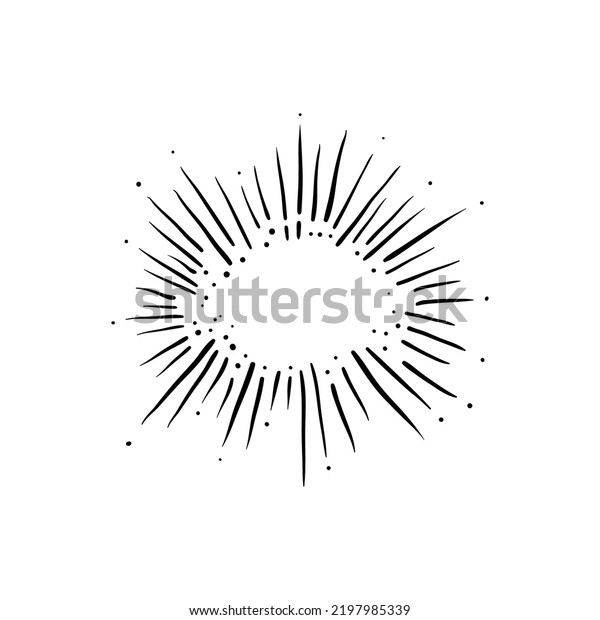 Outline Drawing Rays Sun Vintage Style Stock Vector (Royalty Free ...