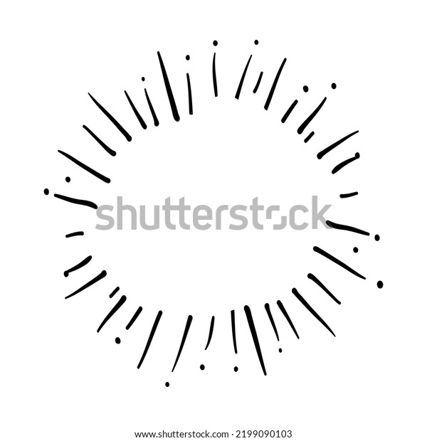 Outline Drawing Rays Sun Vintage Style Stock Vector (Royalty Free ...