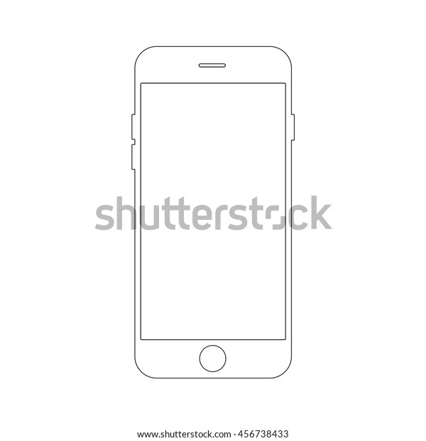 Outline Drawing Smartphone Concept Elegant Thin Stock Vector (Royalty ...