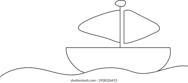 Outline Drawing Vector Boat Coloring Stock Vector (Royalty Free ...