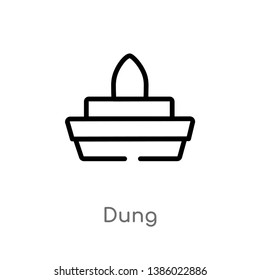 Outline Dung Vector Icon Isolated Black Stock Vector (Royalty Free ...