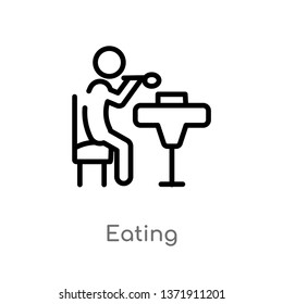 Outline Eating Vector Icon Isolated Black Stock Vector (Royalty Free ...