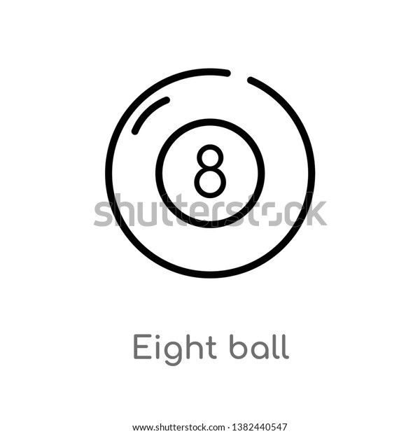 Outline Eight Ball Vector Icon Isolated Stock Vector (Royalty Free ...