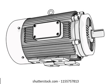 Black Ac Motor Side View Stock Illustration 1861212388 | Shutterstock