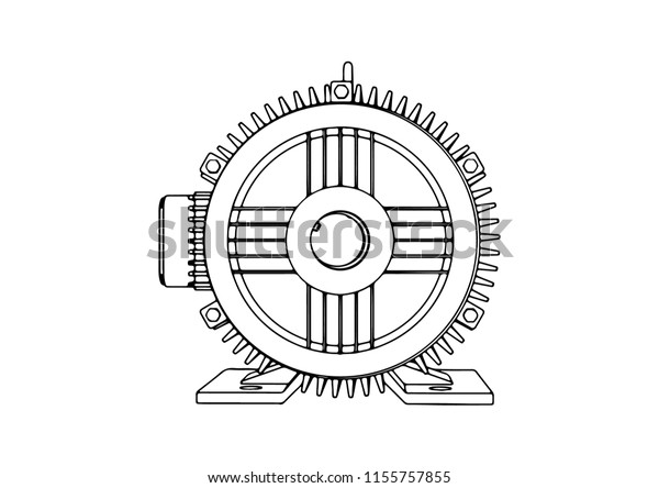Outline Electric Motor Vector Stock Vector (Royalty Free) 1155757855 ...