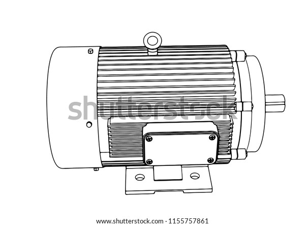 Outline Electric Motor Vector Stock Vector (Royalty Free) 1155757861 ...