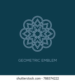 Outline Emblem Template Design Vector Illustration Stock Vector ...