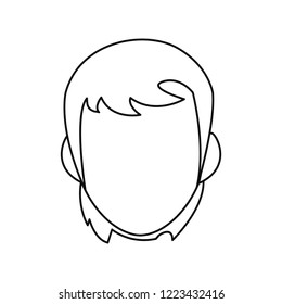 Outline Face Man On White Background Stock Vector (Royalty Free ...