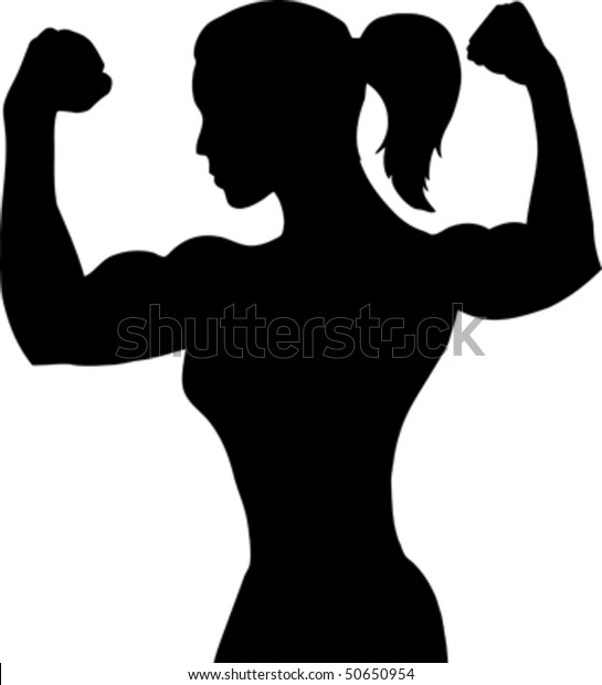 Outline Female Bodybuilder Stock Vector (Royalty Free) 50650954