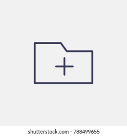Outline Folder Plus Icon Illustration Isolated Stock Vector (Royalty ...