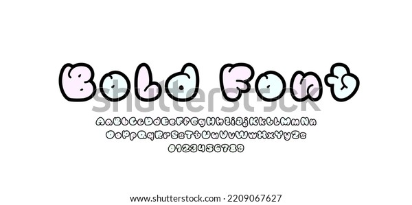 Outline Font Comic Alphabet Cartoon Style Stock Vector (Royalty Free ...