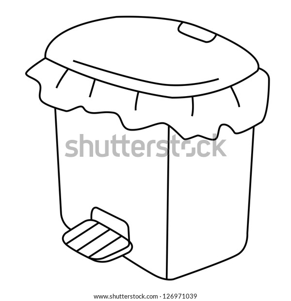 Outline Garbage Can Recycle Bin On Stock Vector (Royalty Free) 126971039
