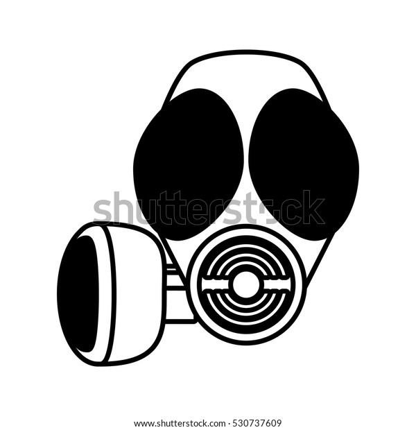 Outline Gas Mask Respiration Protective Vector Stock Vector (Royalty ...