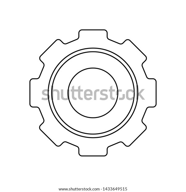 Outline Gear Icon Simple Flat Design Stock Vector (Royalty Free ...