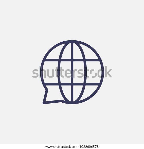 Outline Globe Chat Icon Illustration Vector Stock Vector (Royalty Free ...