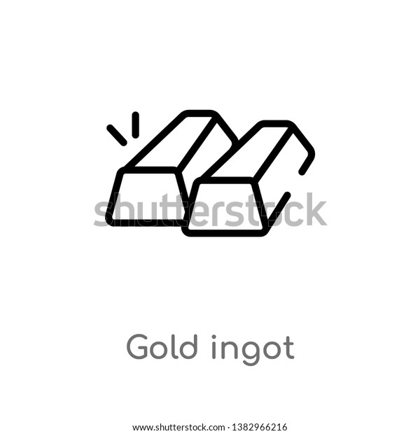 Outline Gold Ingot Vector Icon Isolated Stock Vector (Royalty Free ...