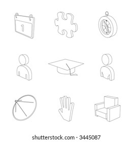 Outline Gray 3d Icon Set 05 Stock Vector (Royalty Free) 3445087 ...