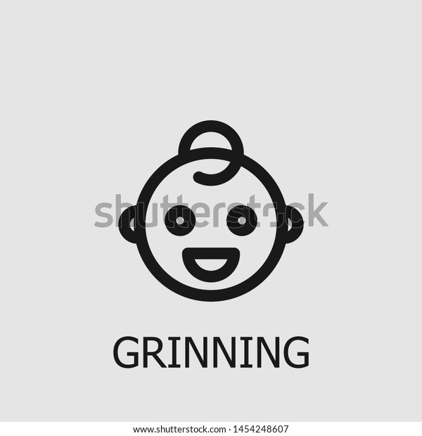Outline Grinning Vector Icon Grinning Illustration Stock Vector ...