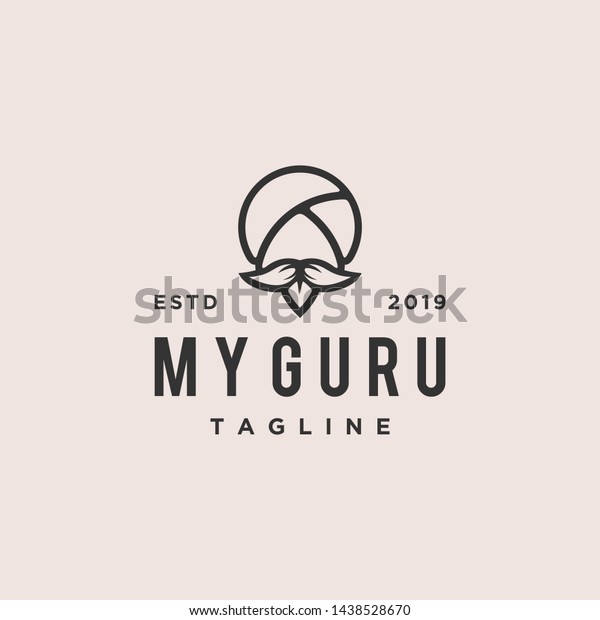 Outline Guru Head Logo Template Design Stock Vector (Royalty Free ...