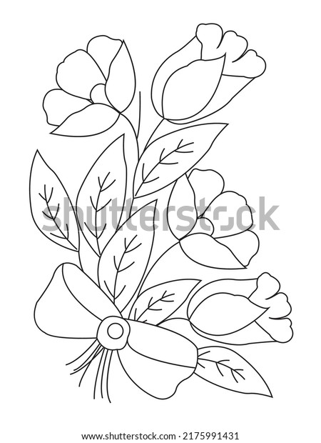 Outline Hand Drawing Coloring Page Adult: เวกเตอร์สต็อก (ปลอดค่า ...
