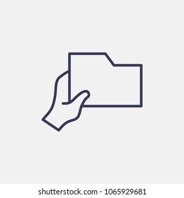 Outline Hand Folder Icon Illustration Vector: vector de stock (libre de ...