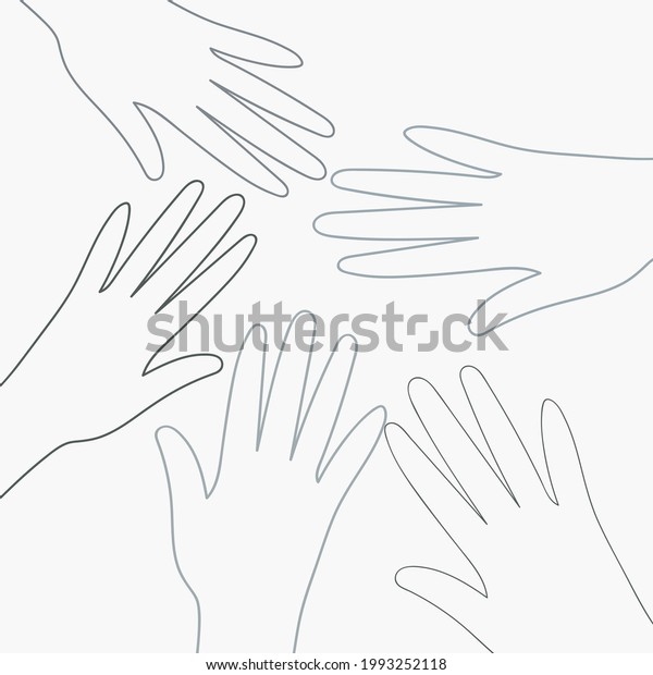 Outline Hands Reaching Out Each Other Stock Vector (Royalty Free ...