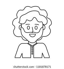 Outline Happy Man Beard Design Shirt Stock Vector (Royalty Free ...