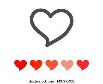 Outline Heart Icon Set Various Colorful Stock Vector (Royalty Free ...