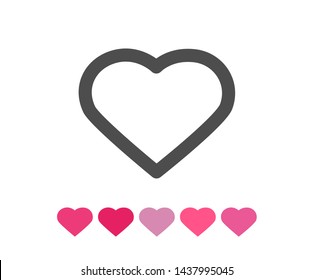 Outline Heart Icon Set Various Colorful Stock Vector (Royalty Free ...