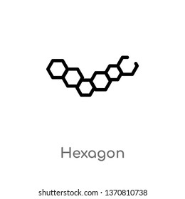 Outline Hexagon Vector Icon Isolated Black Stock Vector (Royalty Free ...
