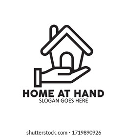 Outline Home Hand Logo Vector Illustration Stock Vector (Royalty Free ...