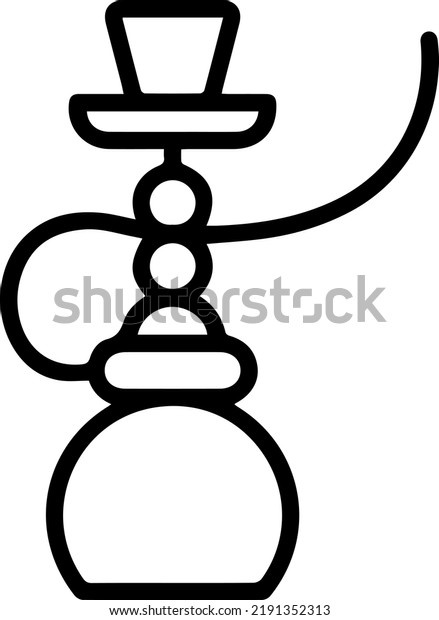 Outline Hookah Vector Icon Isolated Black Stock Vector (Royalty Free ...