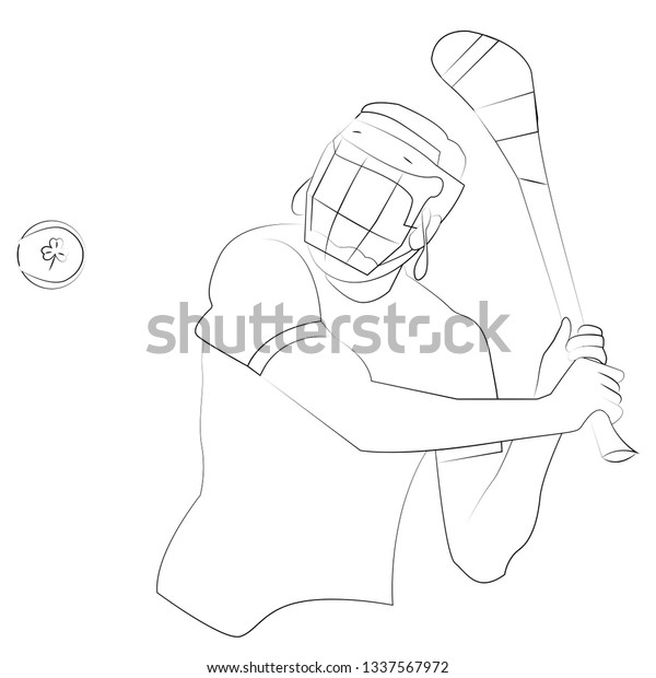 Outline Hurling Player Stock Vector (Royalty Free) 1337567972