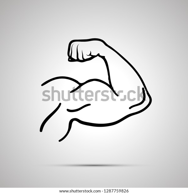 Outline Icon Bodybuilder Arm Strong Biceps Stock Vector (Royalty Free ...